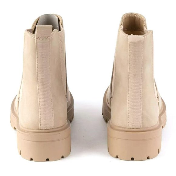 Shoes | New Beige Chelsea Combat Boots Ankle Booties | Poshmark